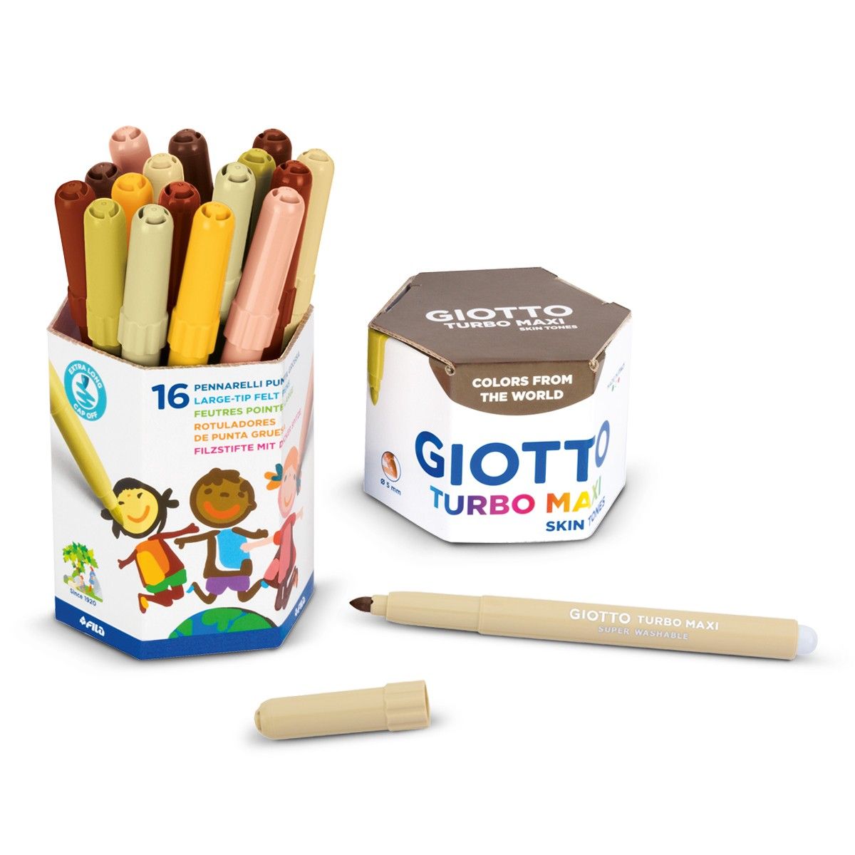 GIOTTO Turbo Maxi Skintones - Per la classe | Pennarelli per le scuole