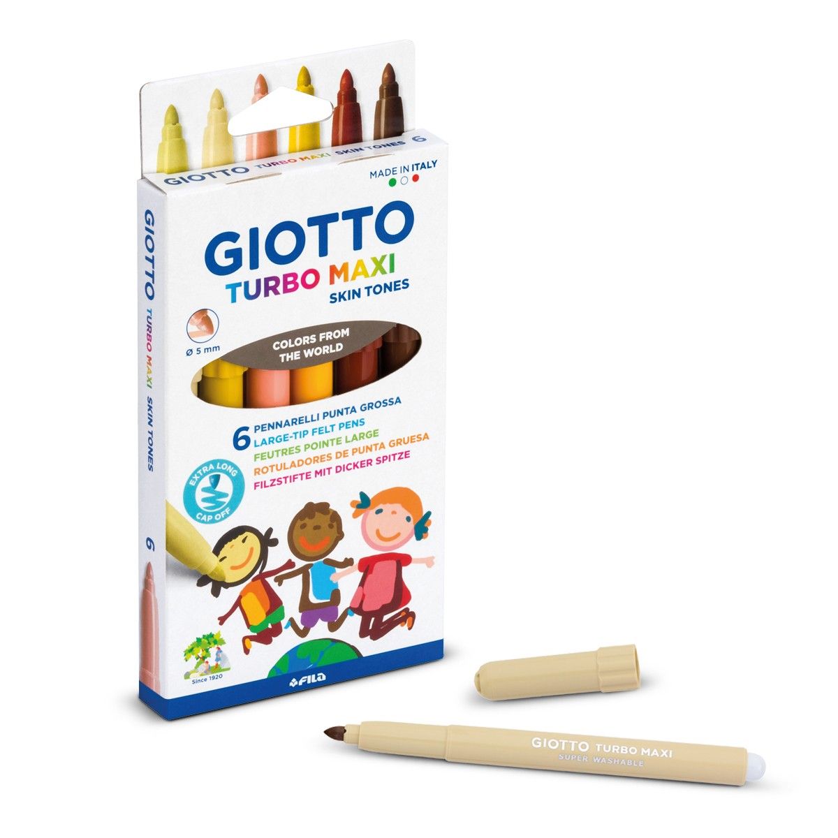 GIOTTO Turbo Maxi Skintones | Pennarelli per bambini e ragazzi